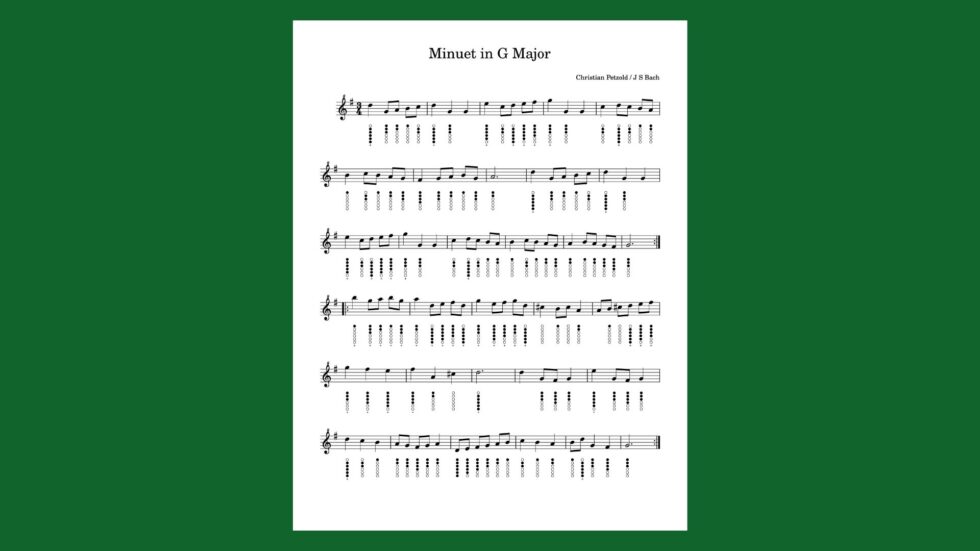 Introducing Bach’s (Petzold’s) Minuet in G for Low and High D Whistle ...