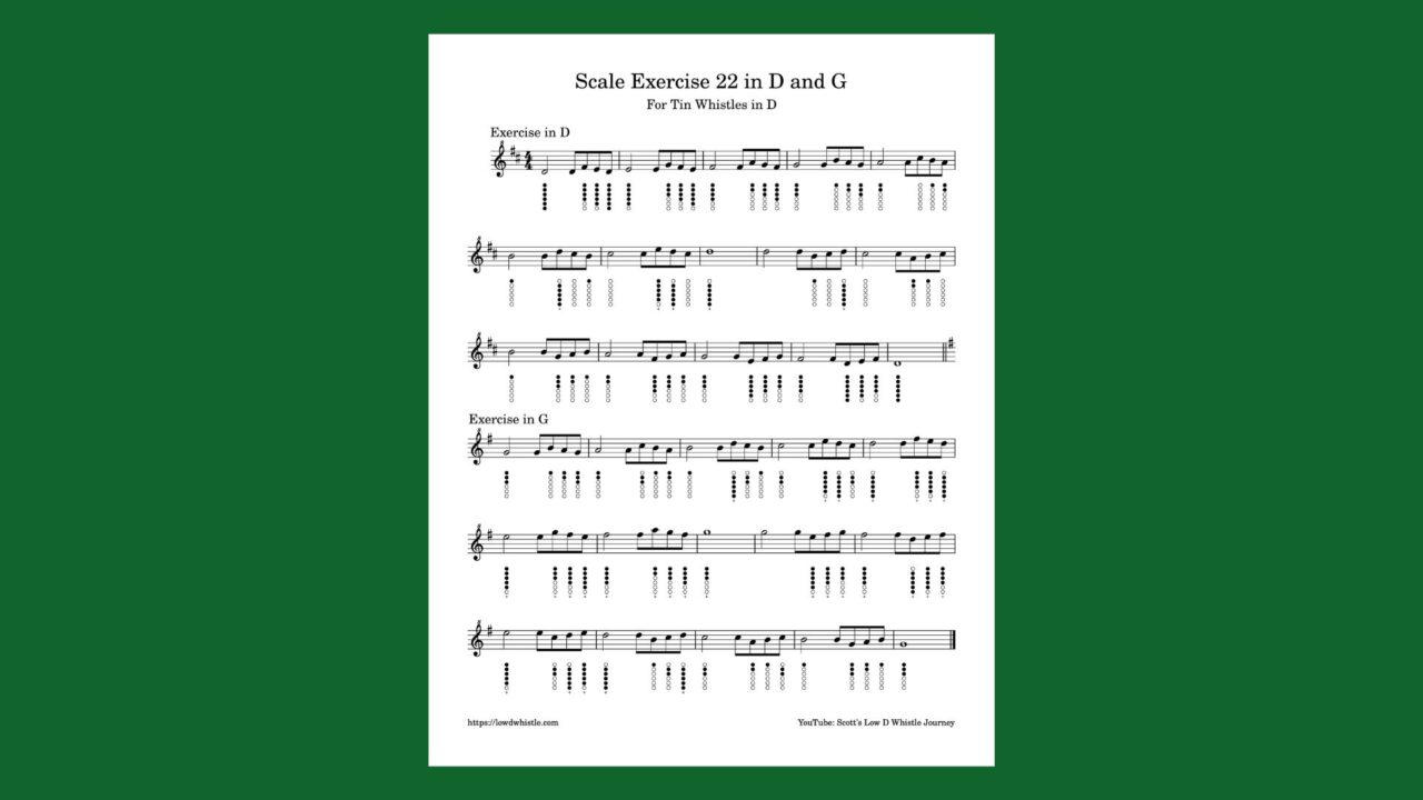 Scale Exercise 22 in D and G for Low and High D Whistles | My Low D ...