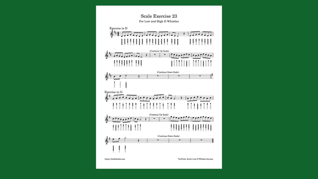 Scale Exercise 23 in D and G for Low and High D Whistles | My Low D ...