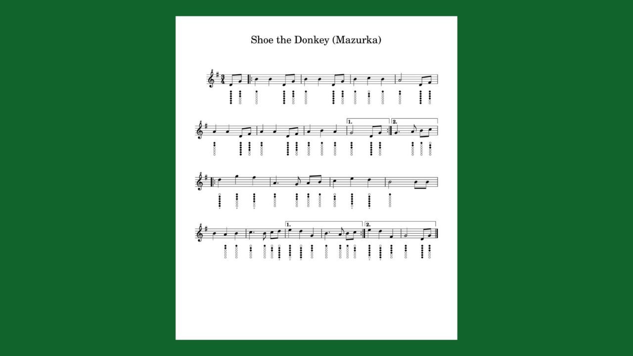 Introducing the Mazurka, Shoe the Donkey, for Low and High D Whistles ...
