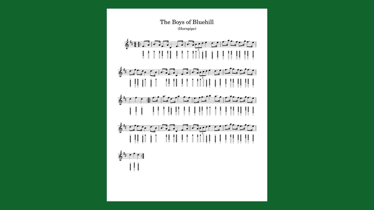 Introducing the Boys of Bluehill (Hornpipe) for Low and High D Whistles ...